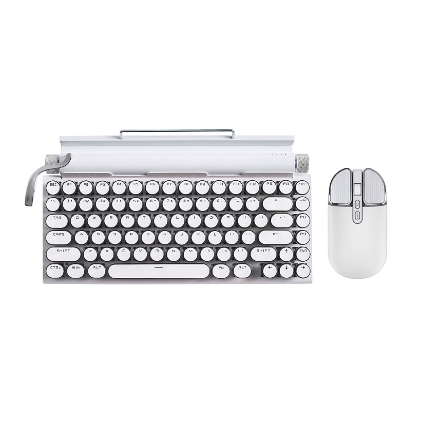 Classic Typewriter Bluetooth Keyboard with Stand and Mouse Set - White ...
