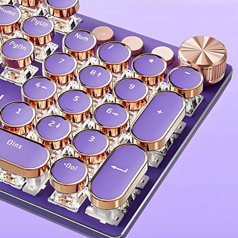 Retro Typewriter Wired Keyboard and Mouse Set 2S - Lavender Purple ...