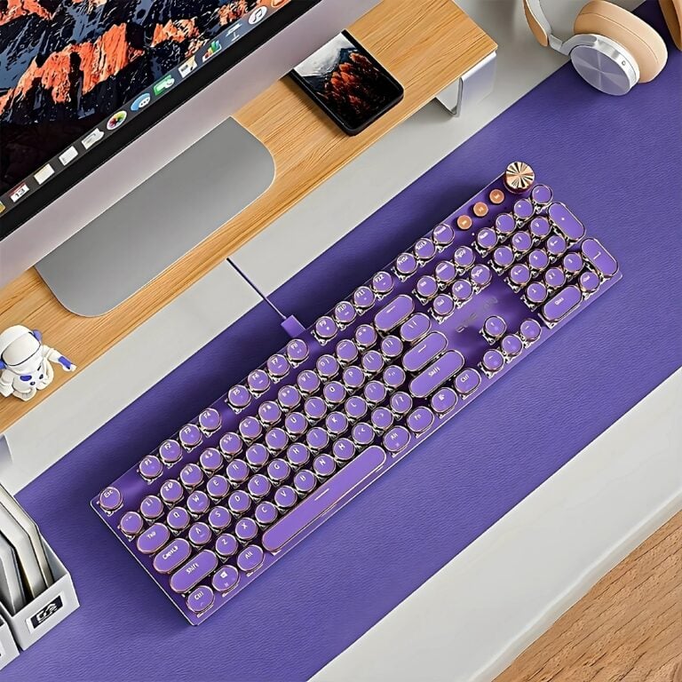 Retro Typewriter Wired Keyboard and Mouse Set 2S - Lavender Purple ...