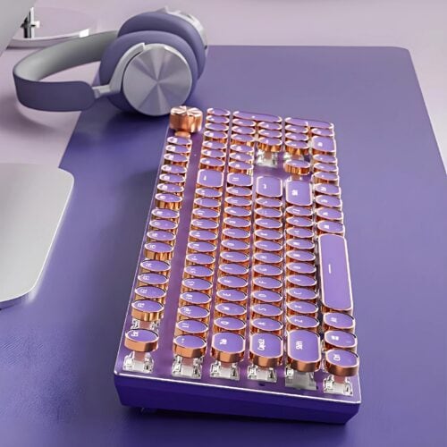 Retro Typewriter Wired Keyboard and Mouse Set 2S - Lavender Purple ...